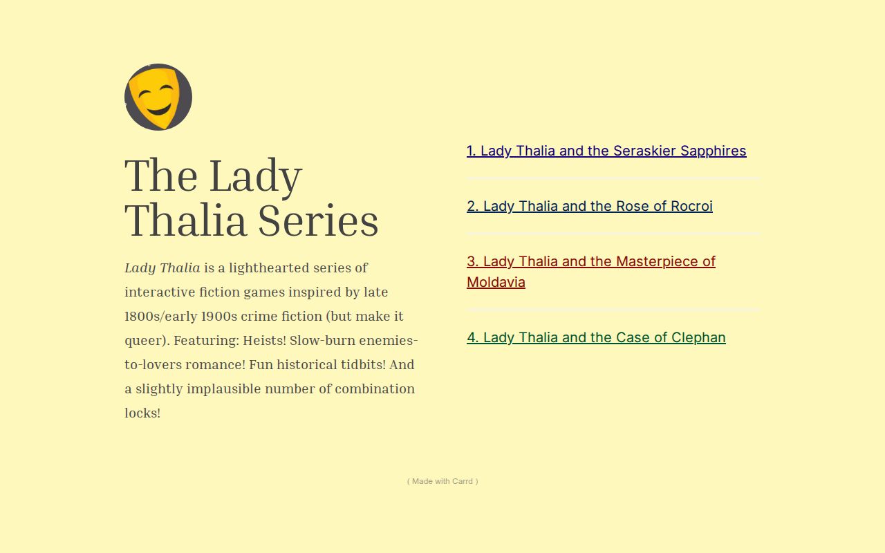 The Lady Thalia Series